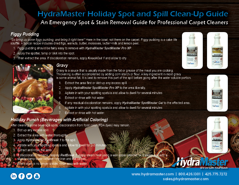 HydraMaster Holiday Spill Clean-Up Guide 2019 - HydraMaster