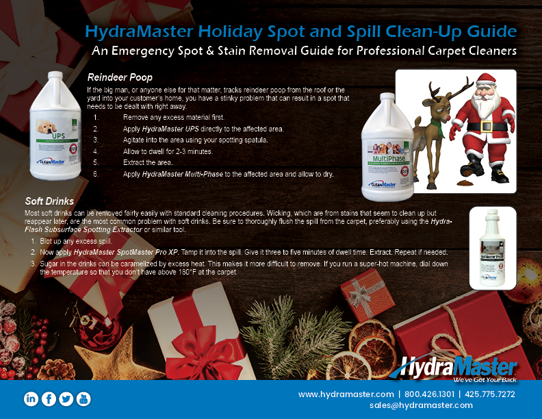 HydraMaster Holiday Spill Clean-Up Guide 2019 - HydraMaster