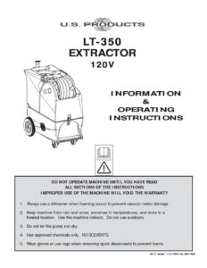 USP manual - PL56041905 - LT-350 Extractor 120V - HydraMaster